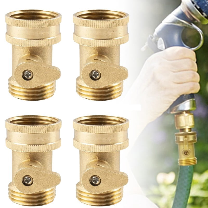 (4 PACKS)Brass Garden Hose Shut Off Valve Water Pipe Faucet Connector ...