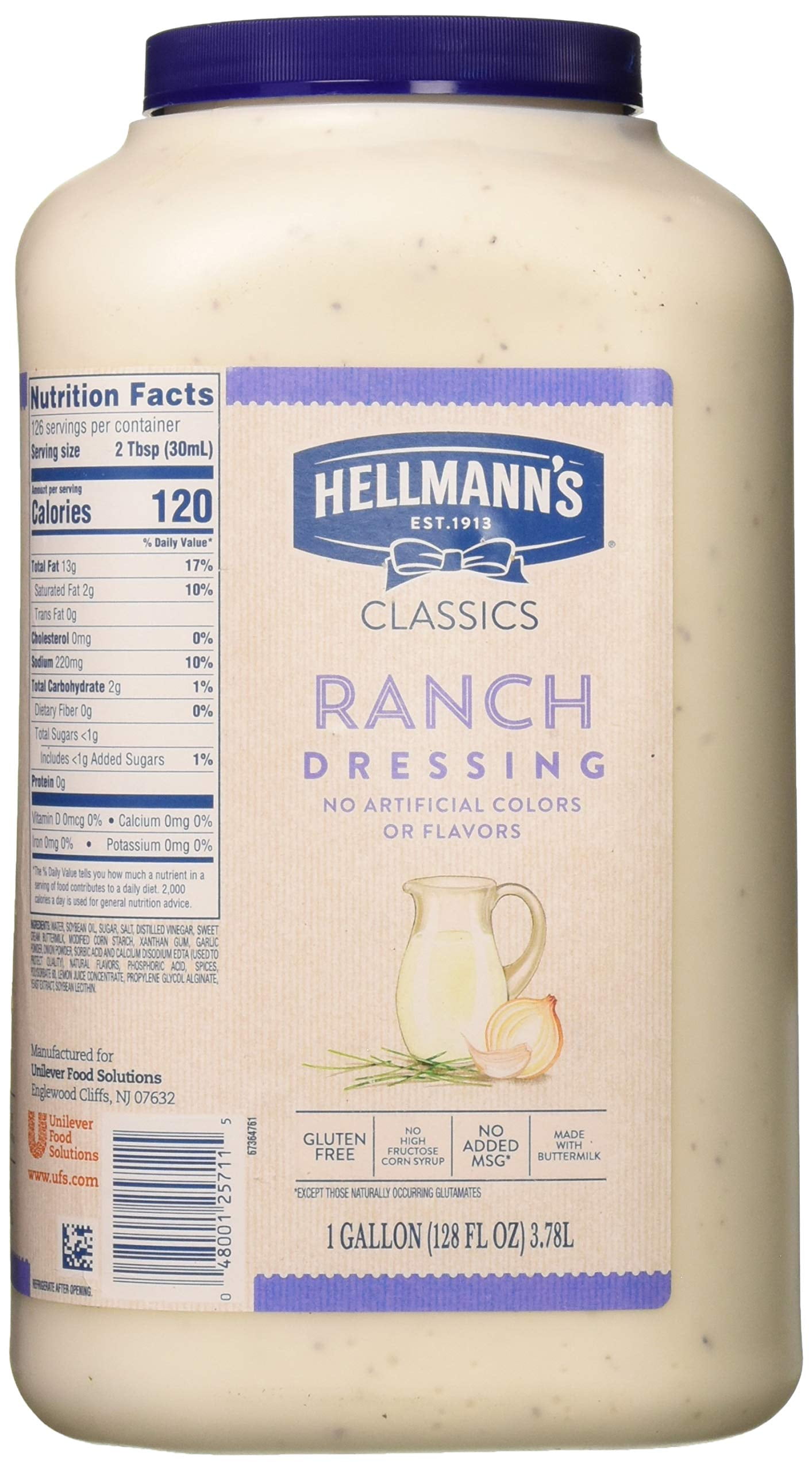 4 PACKS : Hellmans Creamy Ranch Dressing 1 Gallon - Walmart.com