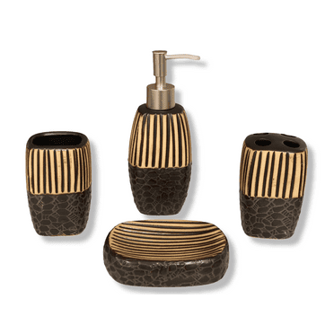 4 Piece Ceramic Bathroom Accessory Set, Toothbrush Holder, Soap ...