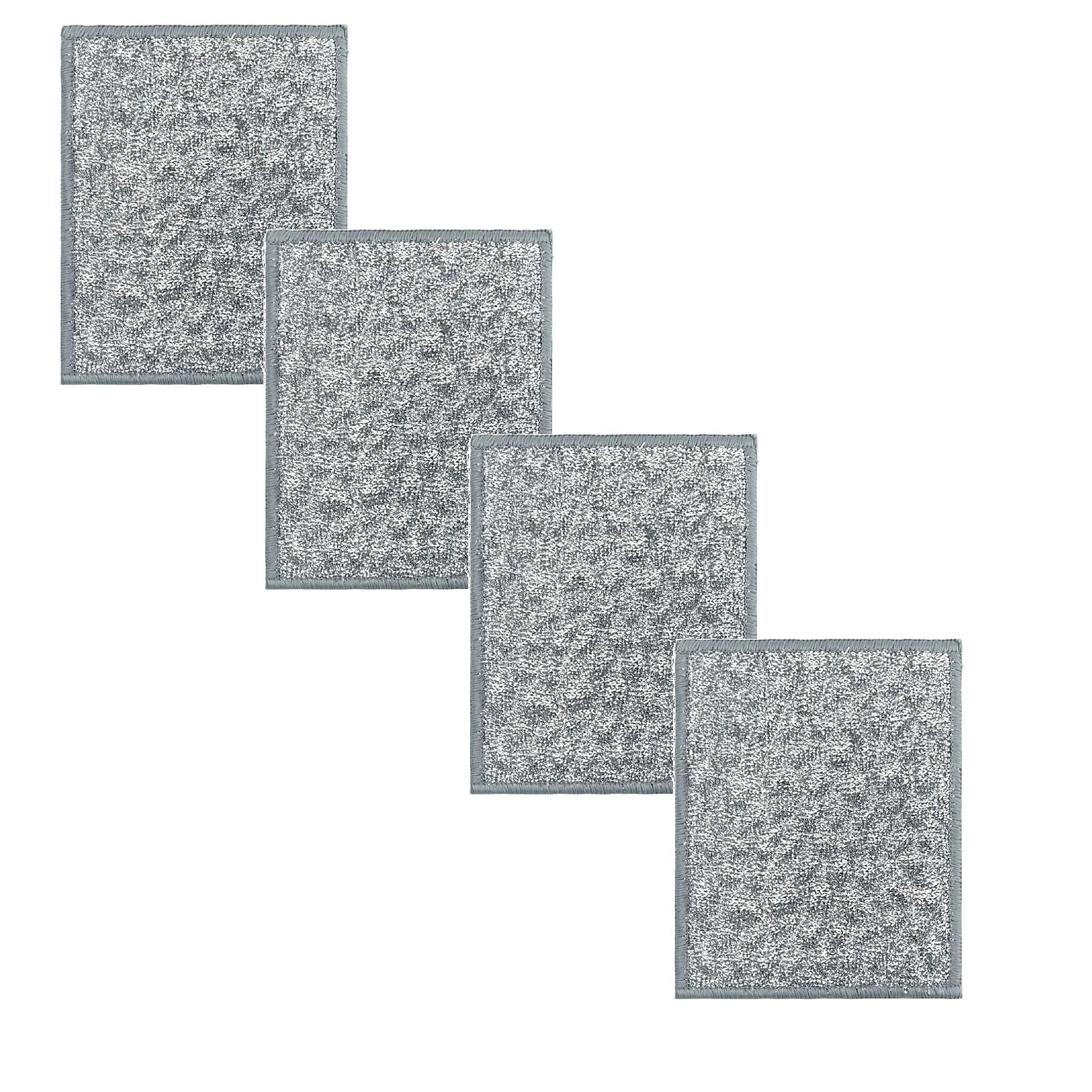 4 PC Dual Sided Wire Dishwashing Cloth, Reusable Scouring Pad Sponge ...