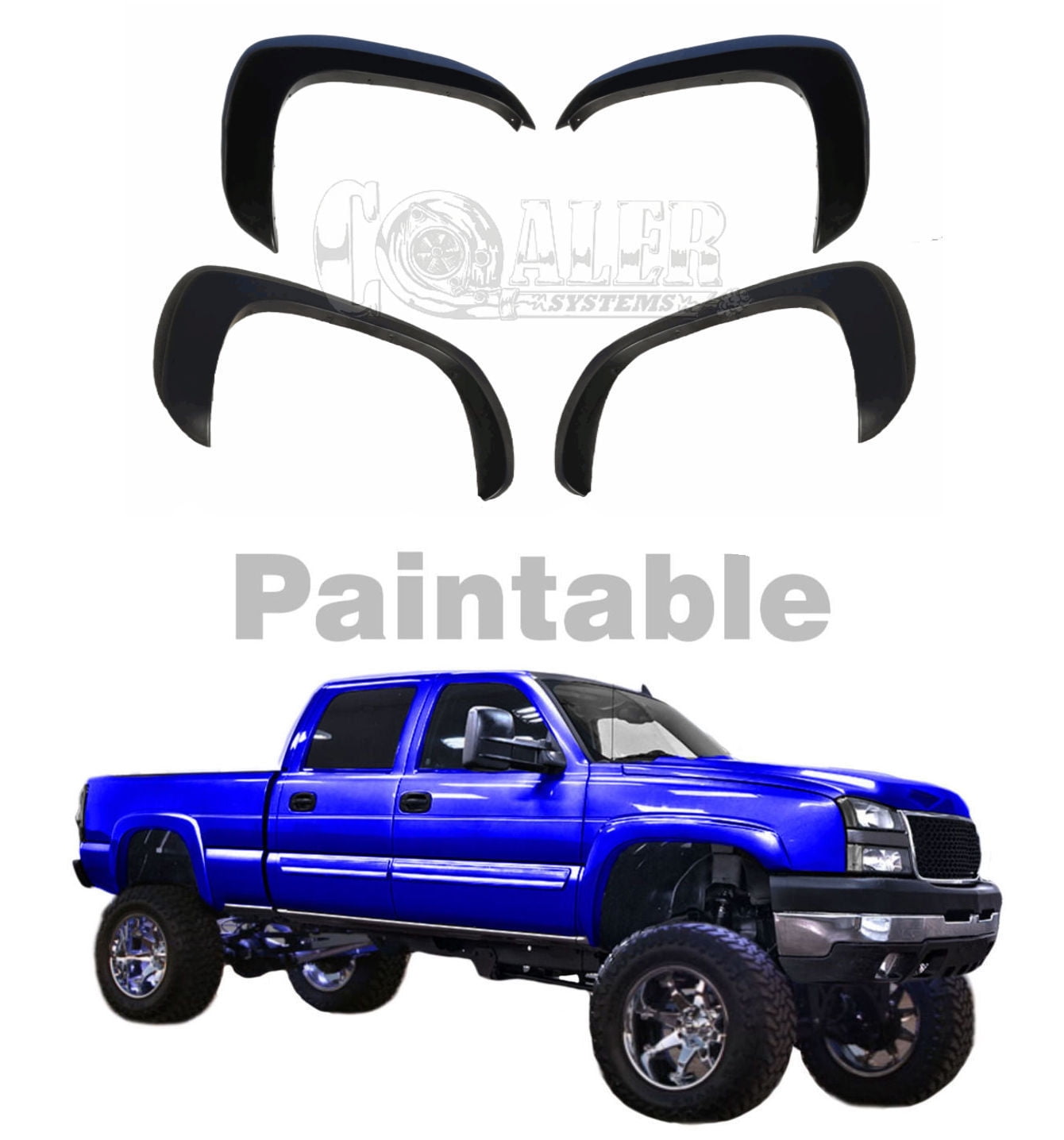4 PC Fender Flares For GMC Yukon XL 2500 Paintable Matte Black OE Style ...