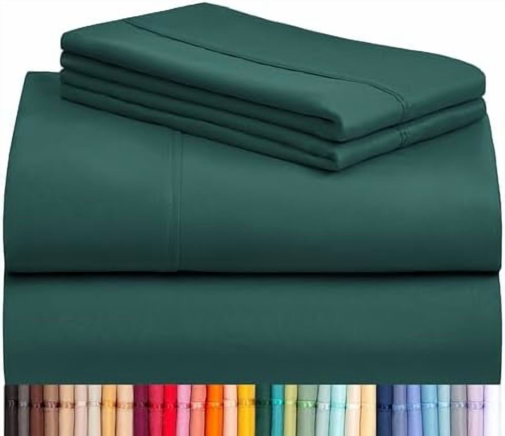 4 PC Full Sheet Set, Deep Pockets Wrinkle Free Cooling Bed Sheets Hotel ...