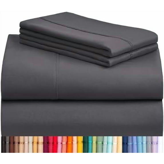 4 PC Full Sheet Set, Deep Pockets Wrinkle Free Cooling Bed Sheets Hotel ...