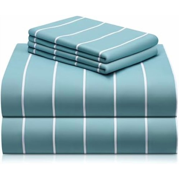 4 PC Full Size Sheet Set Bed Sheets, Breathable Luxury Deep Pockets ...