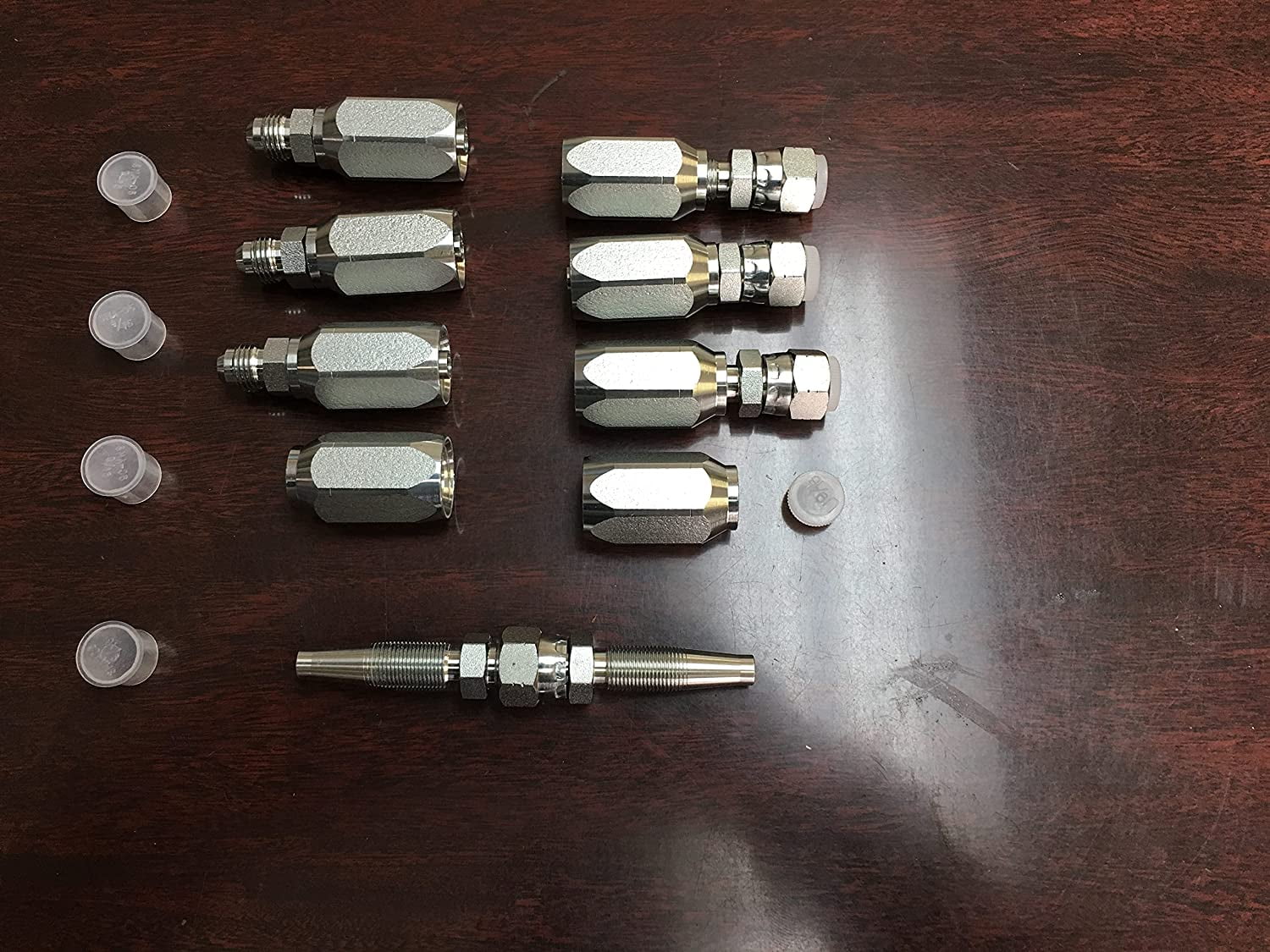 4 PC Hydraulic 1/4'' Hose Field Repair Kit Reusable 2 Wire Car Fitting ...