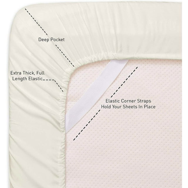 4 PC Ivory Sheet Set 2000 Embroidery Soft Cozy 12" Deep Pocket Twin ...