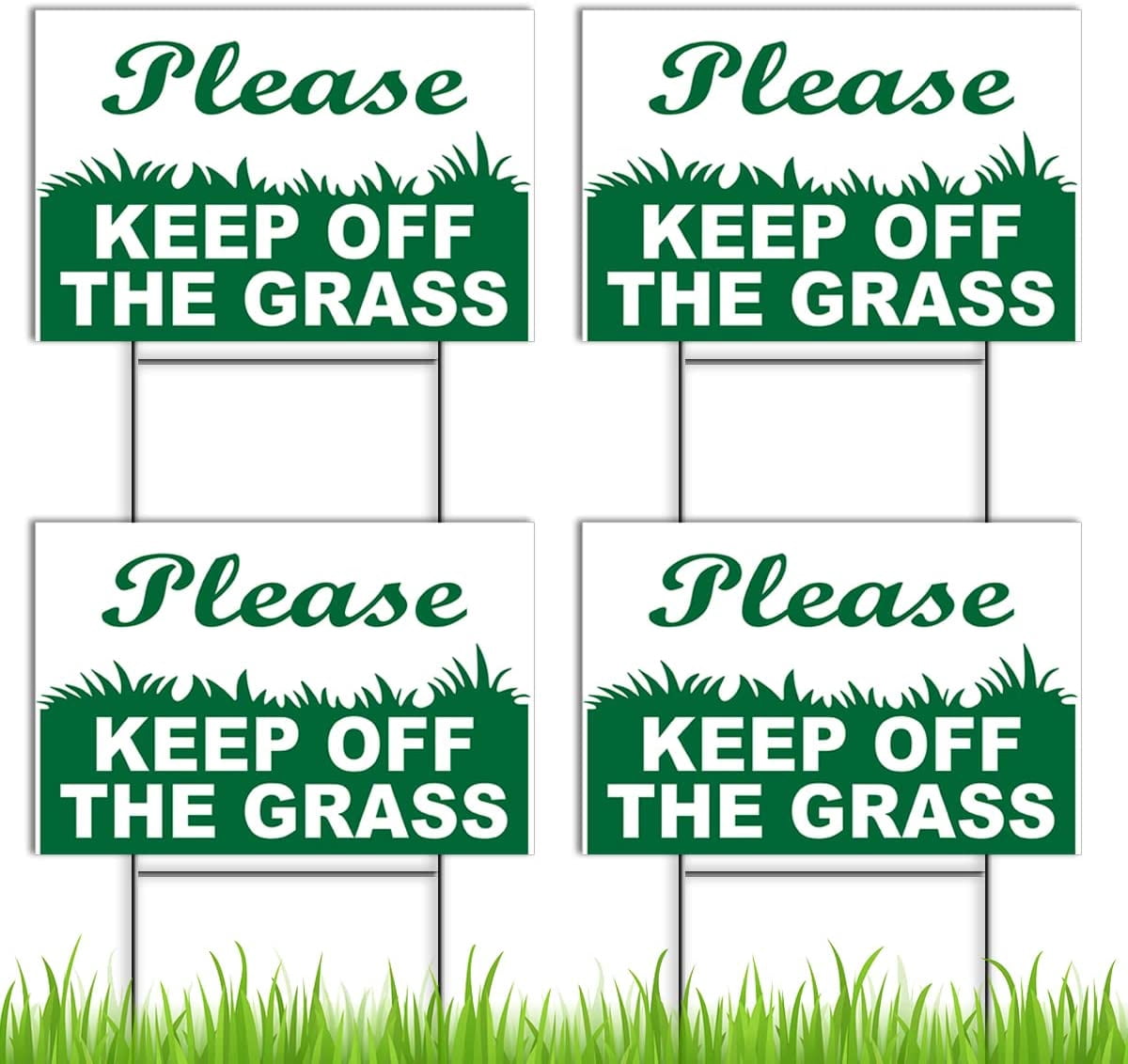 4 PC Keep Off Grass Signs, 6x9 DS Coroplast Please Stay Off Grass Sign ...