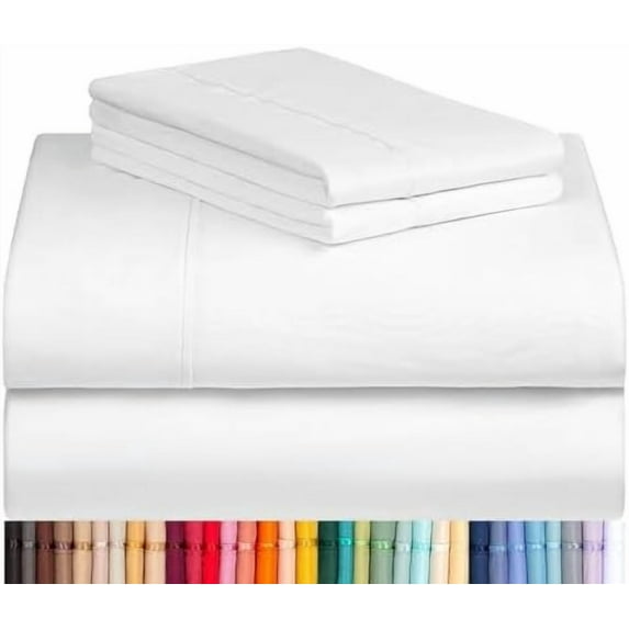 4 PC King Sheet Set, Deep Pockets Wrinkle Free Cooling Bed Sheets Hotel ...