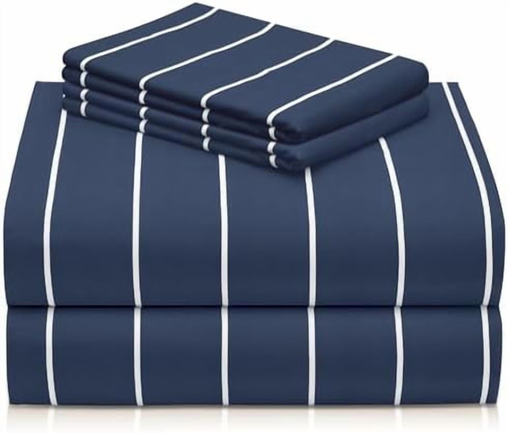 4 PC King Sheet Set, Deep Pockets Wrinkle Free Cooling Bed Sheets Hotel ...