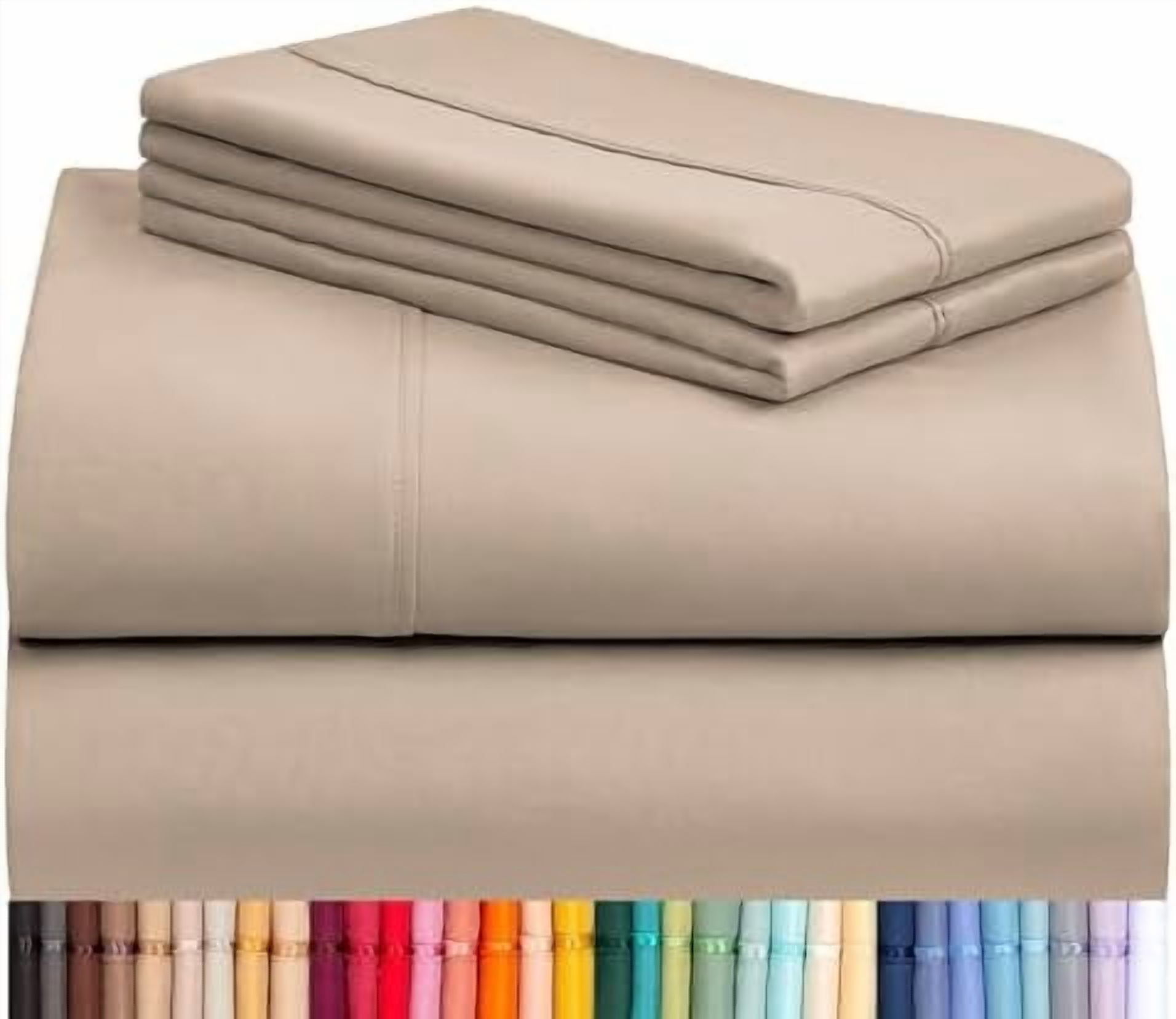 4 PC Queen Sheet Set, Deep Pockets Wrinkle Free Cooling Bed Sheets ...