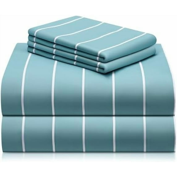 4 PC Queen Sheet Set, Deep Pockets Wrinkle Free Cooling Bed Sheets ...