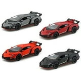4 PC SET: 5" Kinsmart Lamborghini Veneno Diecast Model Toy Car 1:36 ...