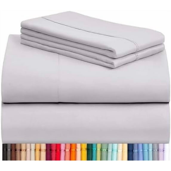 4 PC Sheet Set Bed Sheets Deep Pockets 16" Eco Friendly Wrinkle Free ...
