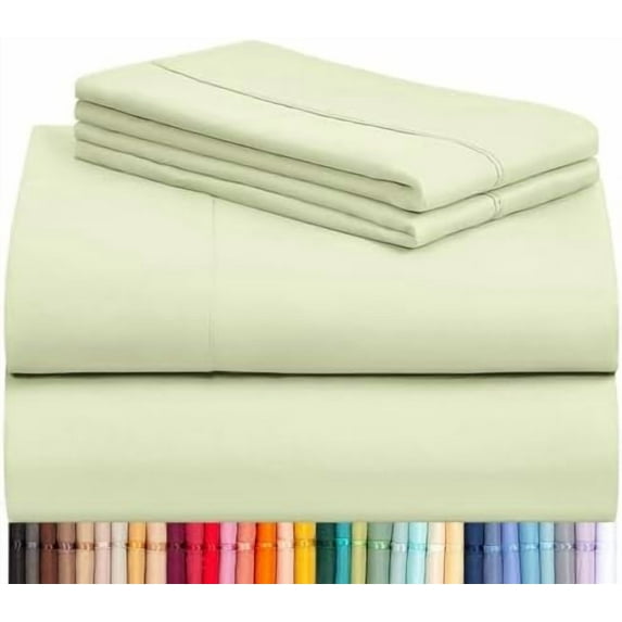4 PC Sheet Set Bed Sheets Deep Pockets 16" Eco Friendly Wrinkle Free ...