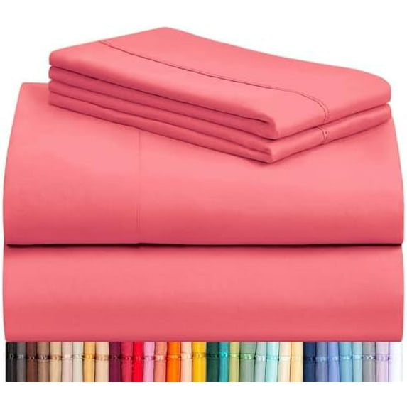 4 PC Sheet Set Bed Sheets Deep Pockets 16" Eco Friendly Wrinkle Free ...
