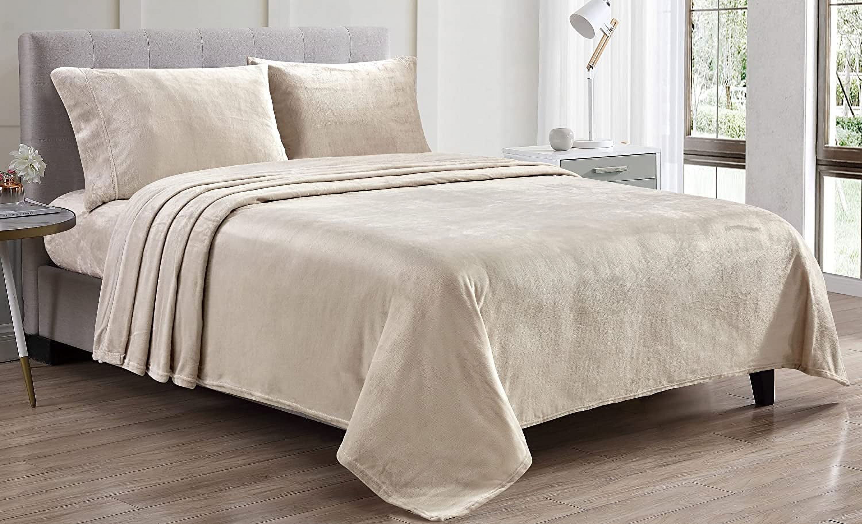 4 PC Sheet Set Microplush Premium Bedding Ultra Soft Plush Linens ...