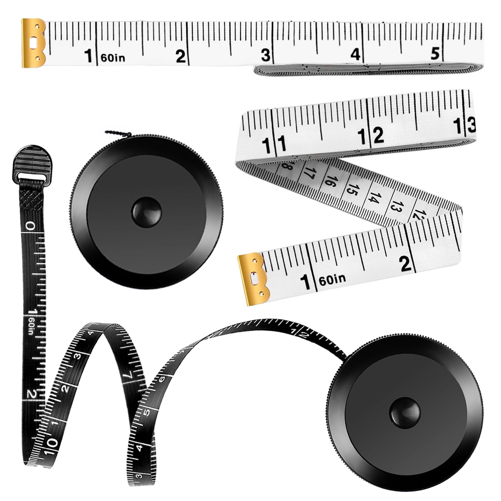 4 PC Tape Measure Measuring Tape for Body Fabric Sewing Tailor Cloth ...
