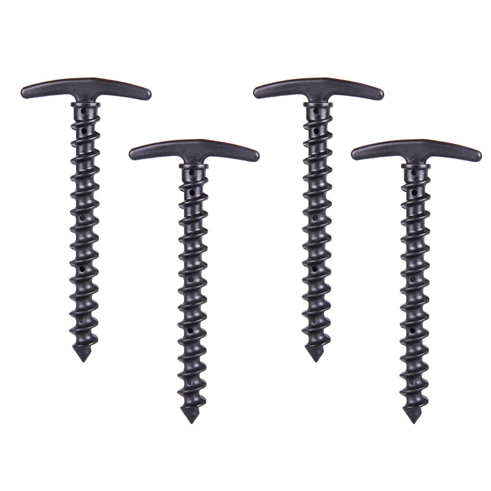 4 PCS 14.5cm Outdoor Camping Tent Screw Nylon Stakes Pegs Heavy Duty ...