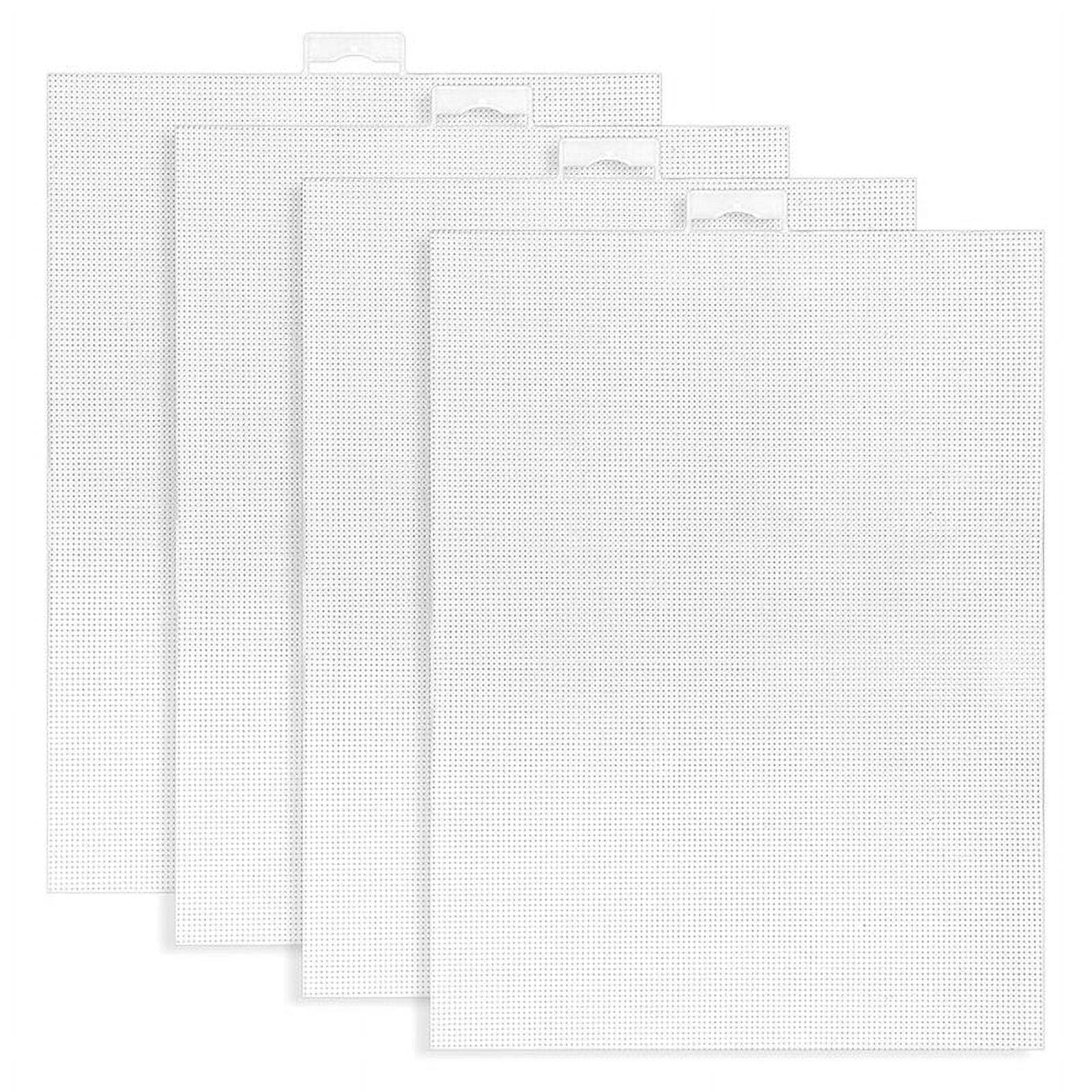 4 PCS 14 Count Plastic Mesh Canvas Sheets for Embroidery, White Plastic ...