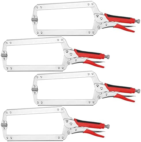4 PCS 18 Inch C Clamp Locking Pliers, Heavy Duty C Clamps with Swivel ...