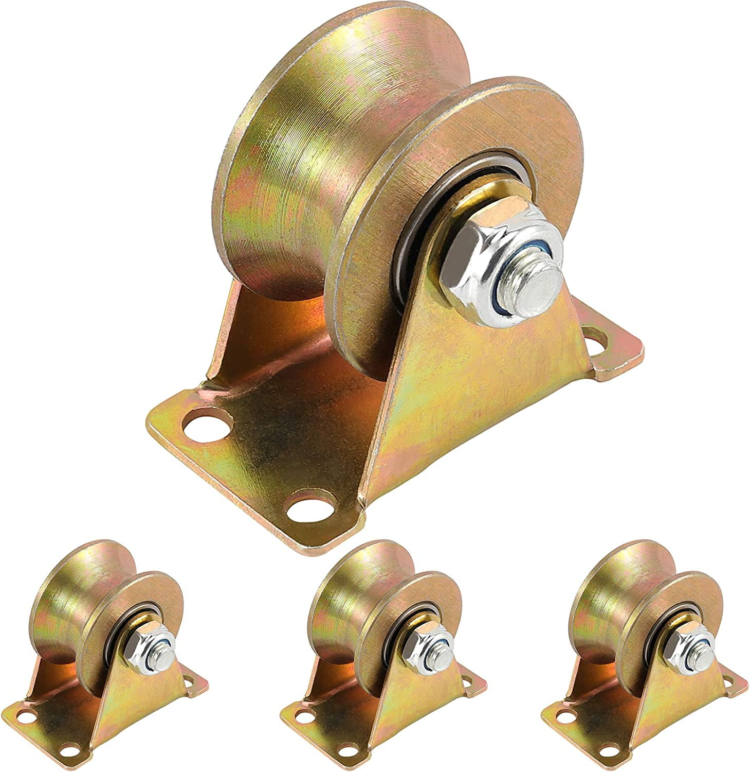 4 PCS 2 Inch 660 LB 45# Steel U Groove Wheel Pulley, Sliding Gate ...