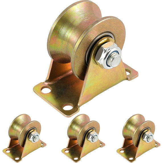 4 PCS 2 Inch 660 LB 45# Steel U Groove Wheel Pulley, Sliding Gate ...