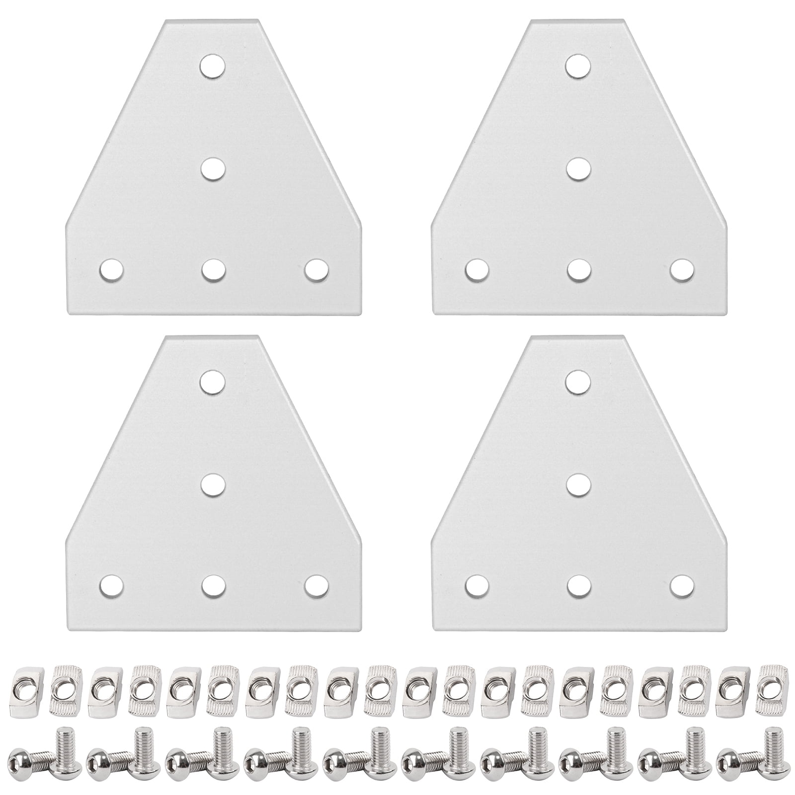 4 PCS 2020 Corner Bracket Connectors 5 Hole T Shape Joint Plates for ...