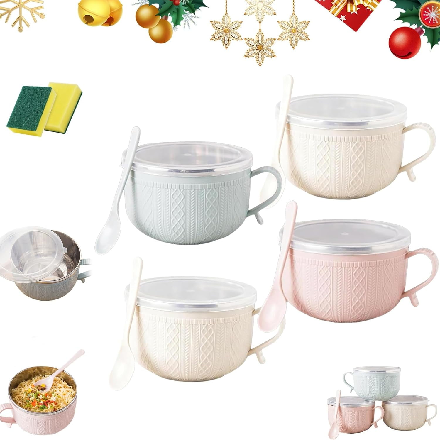 4 PCS 25-Oz Mug Meals With/Lid-Its, 2026 New Mug Meals with Lids, Large ...