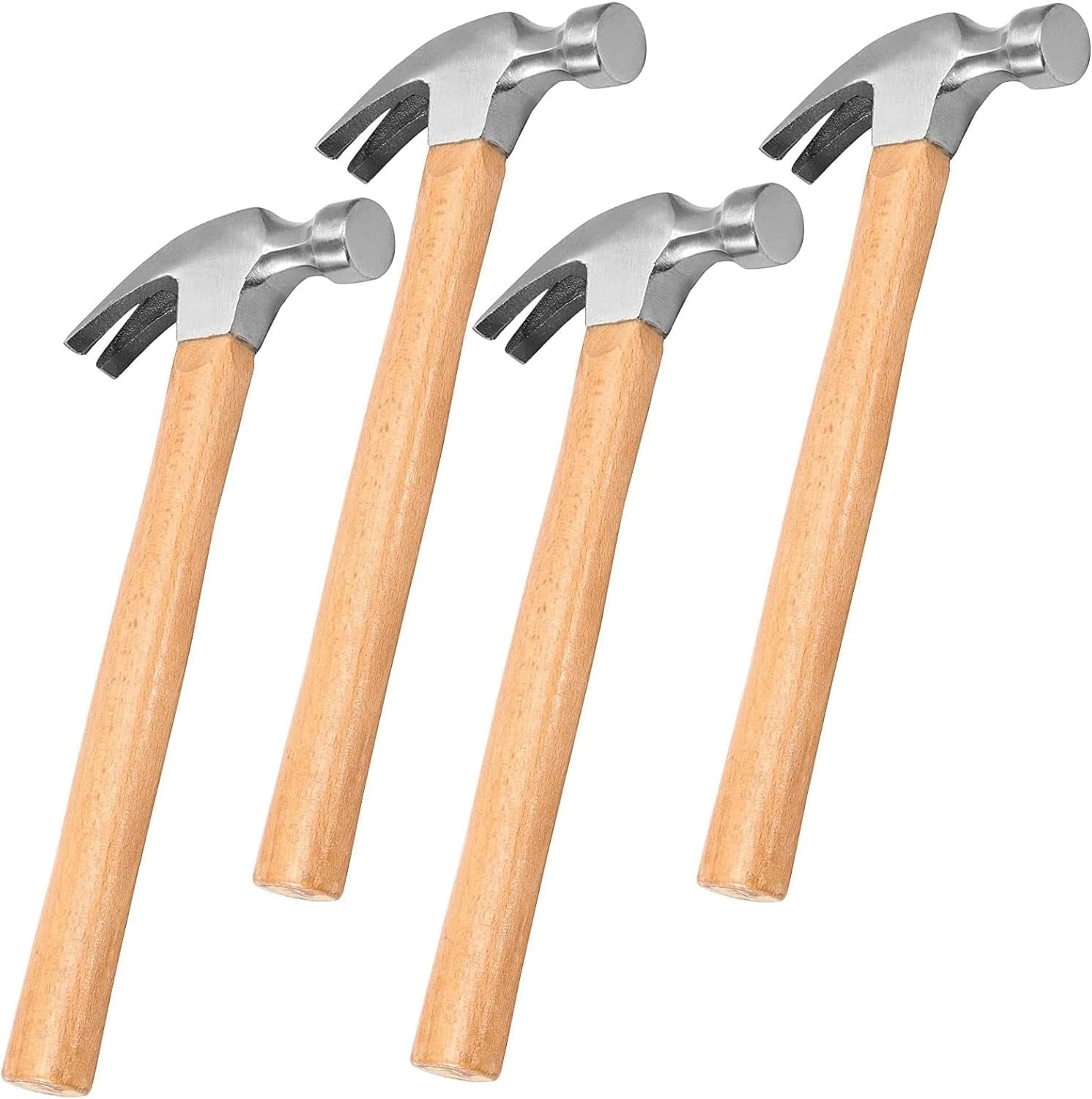 4 PCS 26 OZ Claw Hammer, Straight Claw Hammers, Carbon Steel Rip Claw Hammer with Wood Handle ...