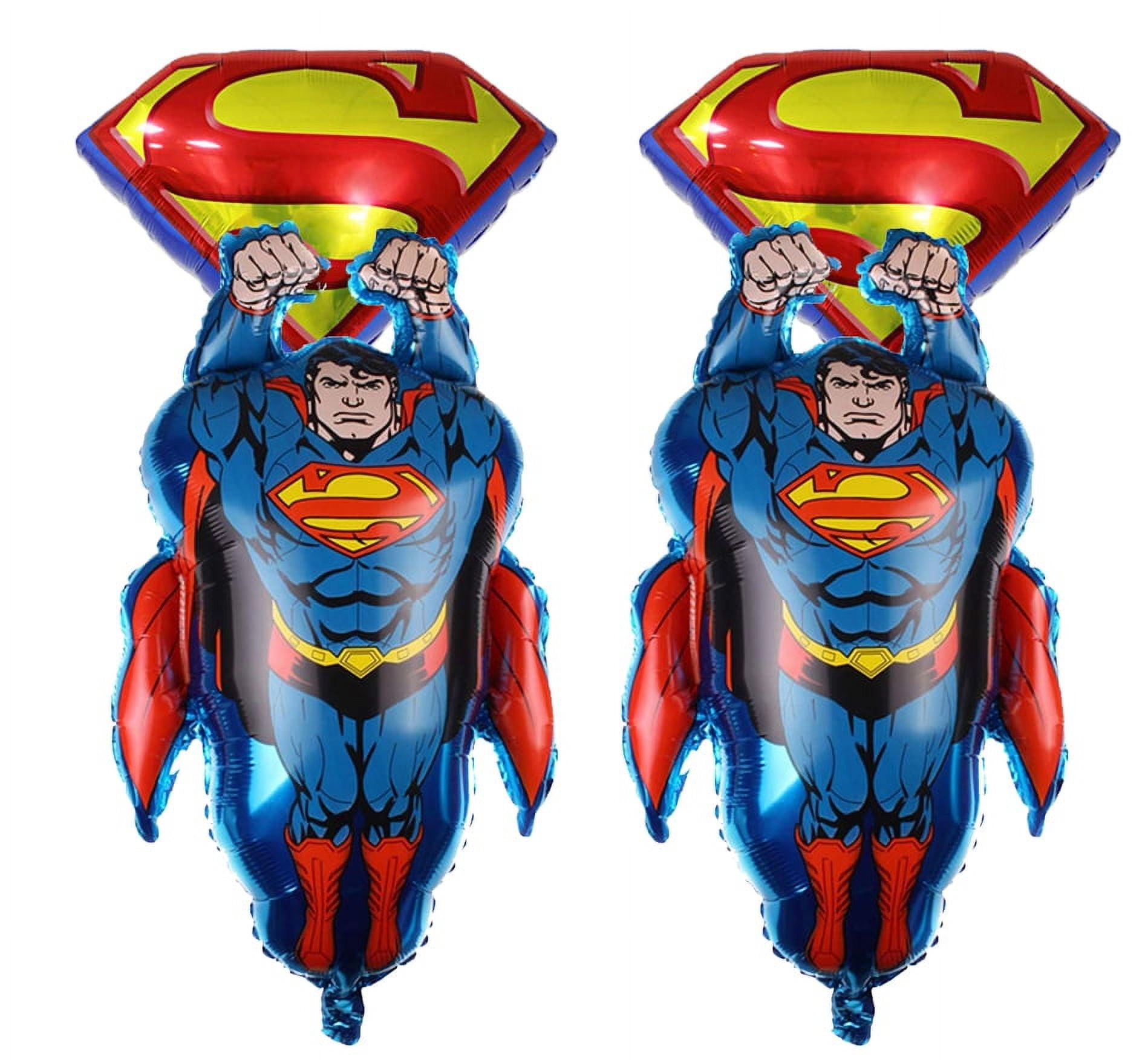 4 PCS 28 inch Superman Balloons Superhero Foil Balloons Superman Emblem ...