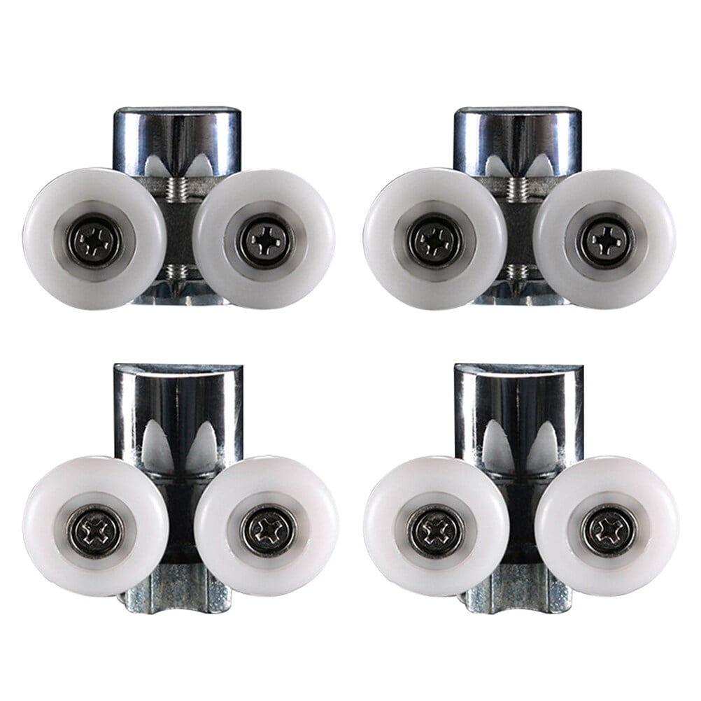 4 PCS/2Set Nylon Wheel Shower Door Fixing Pulleys Nylon Bathroom Door ...