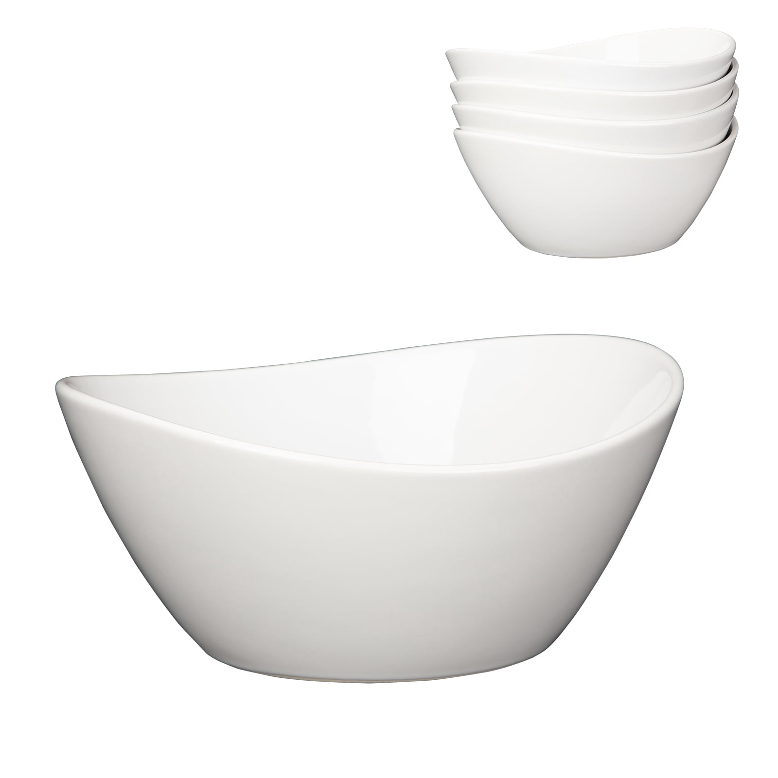 4 PCS 42oz Bowls, 8 Inch Serving Dishes, Large Oval Cereal Bowl ...