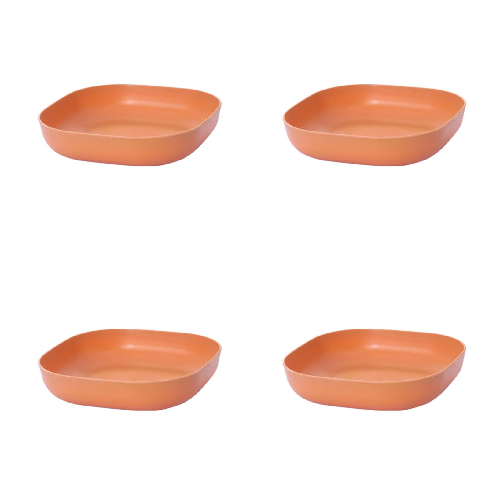 4 PCS 5.5inch/14cm Square Lightweight Plates, Deep Dinner Dishes ...