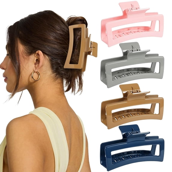 4 PCS 5 Inch Extra Large Claw Clips for Women, Jumbo Claw clips for ...