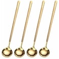 4 PCS 6.7 Inches Coffee/ Tea Spoons Long Handle, Gold, Ice Tea ...
