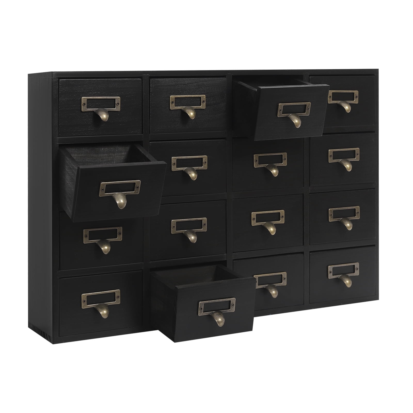 4 PCS 64-Drawer Wood Desk Organizer, Desktop Drawer Tabletop Storage ...