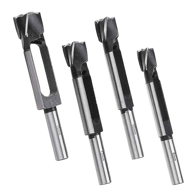 4 PCS 8/10/12/15mm Wood Dowel Plug Cutter with 13mm Shank, Tenon ...