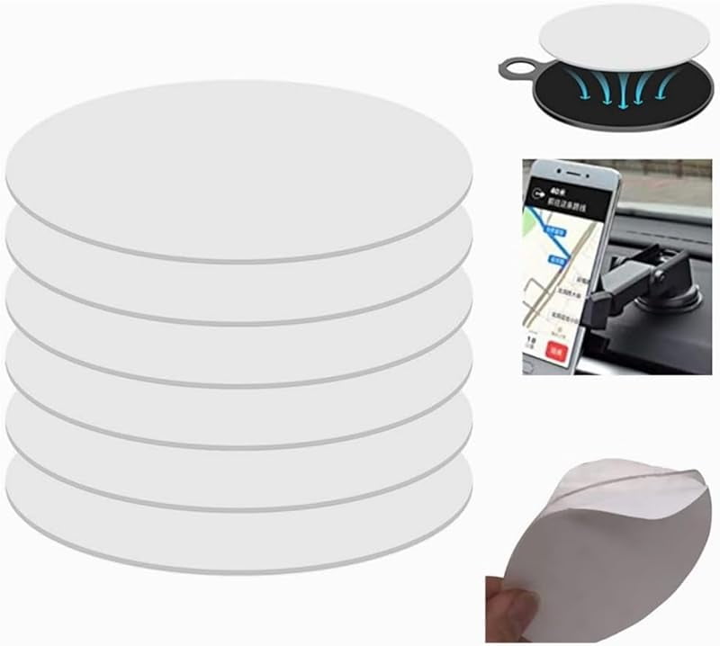 4 PCS 80mm (3.15") Circular Double Side Sticker Dashboard/Windshield ...