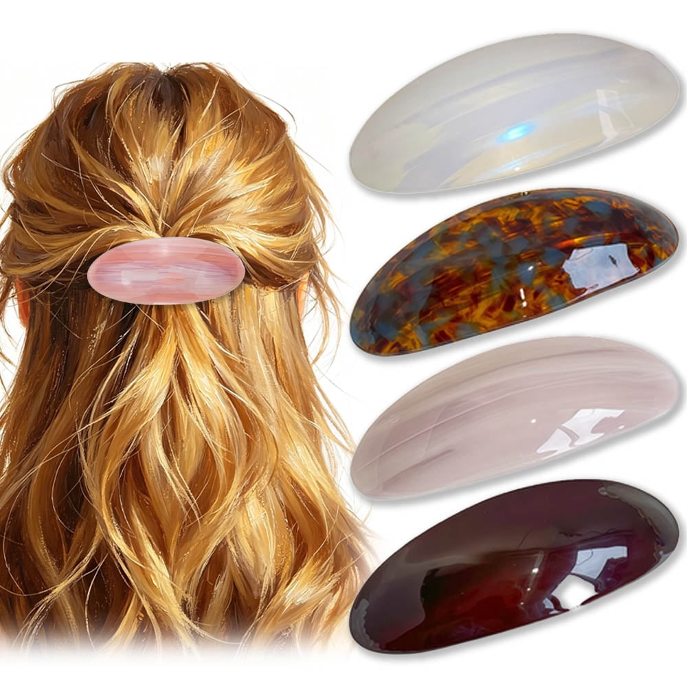 4 PCS Acetate Hair Barrette,Large Vintage Hair Barrette for Women ...