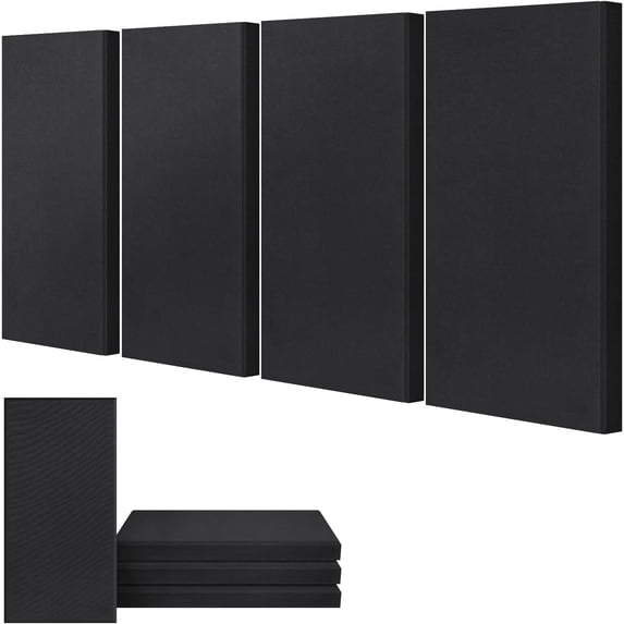 4 PCS Acoustic Panels, 2“ Thick 23.6" x 11.8" Fiberglass Sound Proof ...