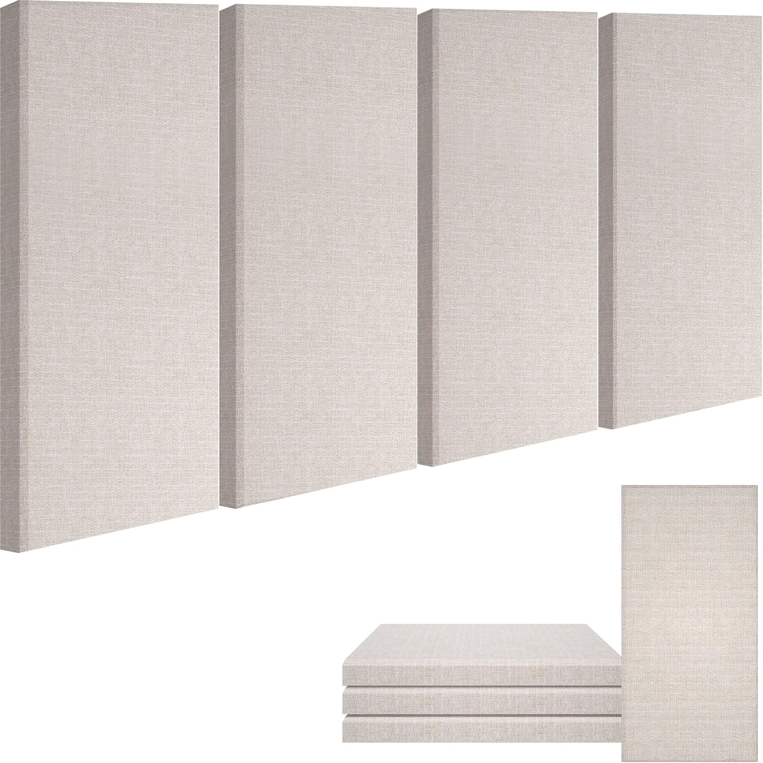 4 PCS Acoustic Panels,24''x12'' Fabric Soundproof Wall Panels,Self ...