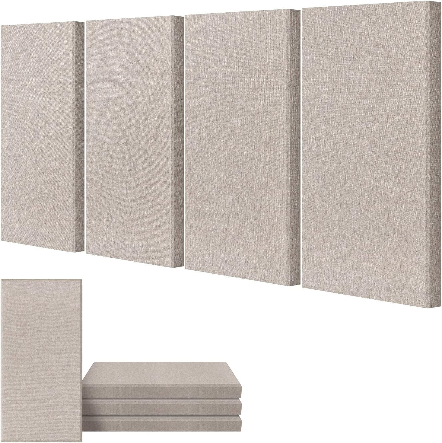4 PCS Acoustic Wall Panels, 2“ Thick 23.6" x 11.8" Fiberglass Recording ...