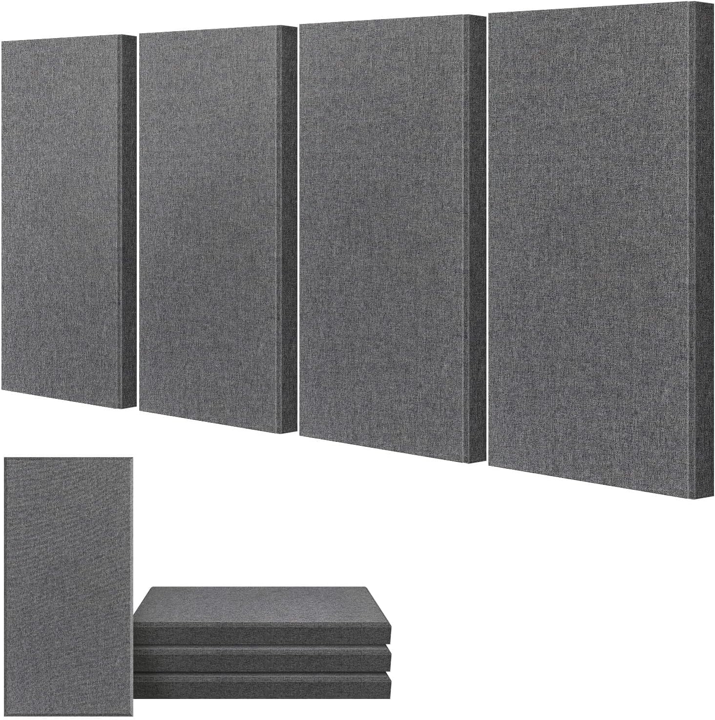4 PCS Acoustic Wall Panels, 2“ Thick 23.6" x 11.8" Fiberglass Recording ...