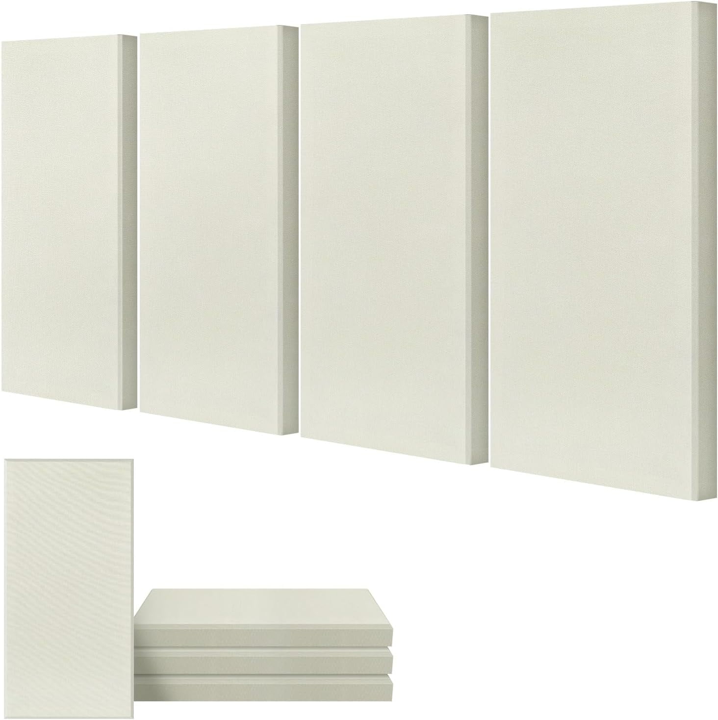 4 PCS Acoustic Wall Panels, 2“ Thick 23.6" x 11.8" Fiberglass Recording ...