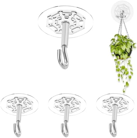 4 PCS Adhesive Ceiling Hooks, 30lbs Super Heavy Duty Command Ceiling ...