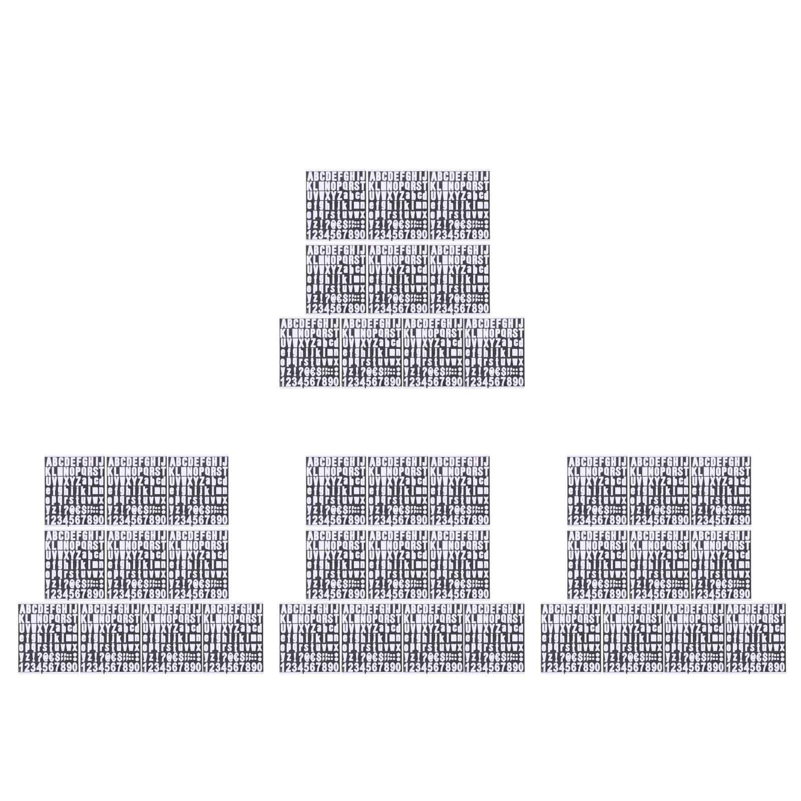 4 PCS Adhesive Letter Stickers Scrapbooking Numbers Alphabet White ...