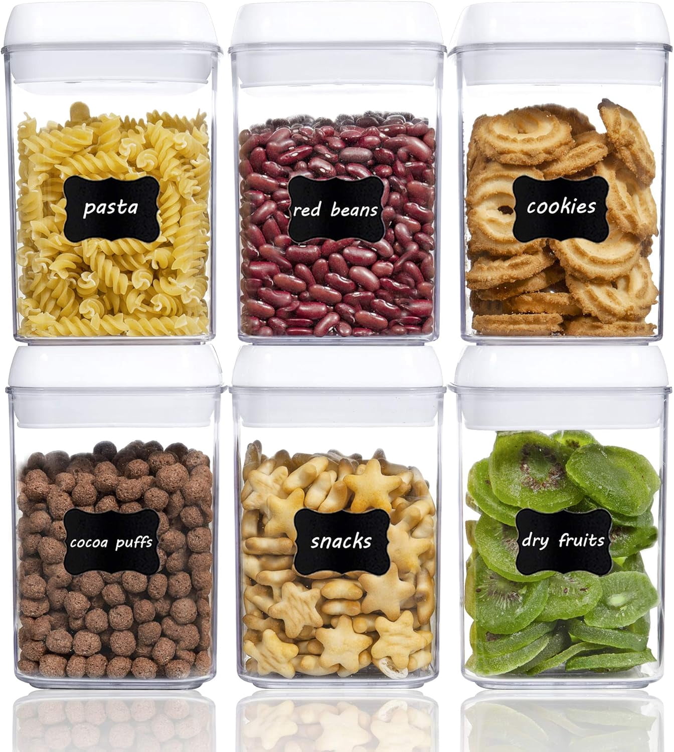 4 PCS Airtight Food Storage Containers, BPA Free Plastic Spaghetti ...