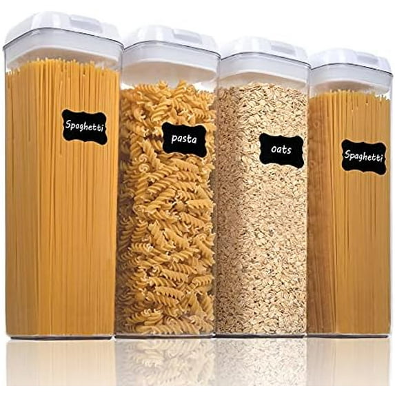 4 PCS Airtight Food Storage Containers, BPA Free Plastic Spaghetti ...