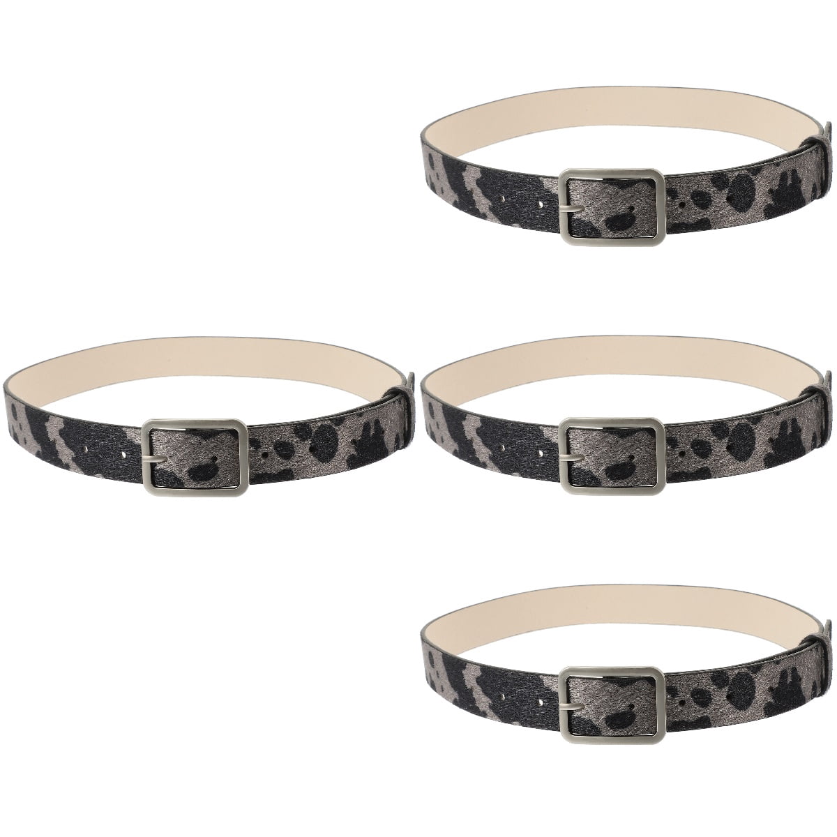 4 PCS Animal Print Belt Ladies Belts for Jeans Chain Cow Pu Fashion ...