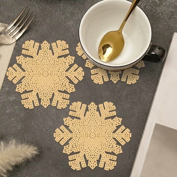 4 PCS Arrow Snowflake Coasters - Non-slip Insulation Mats for Home ...
